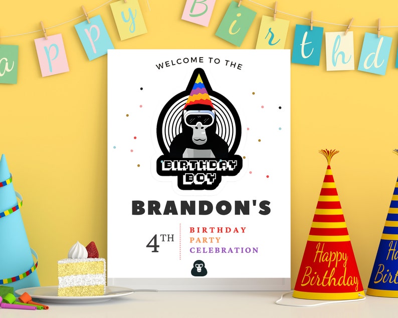Gorilla Tag Welcome Birthday Card Personalized Gorilla Tag Welcome ...