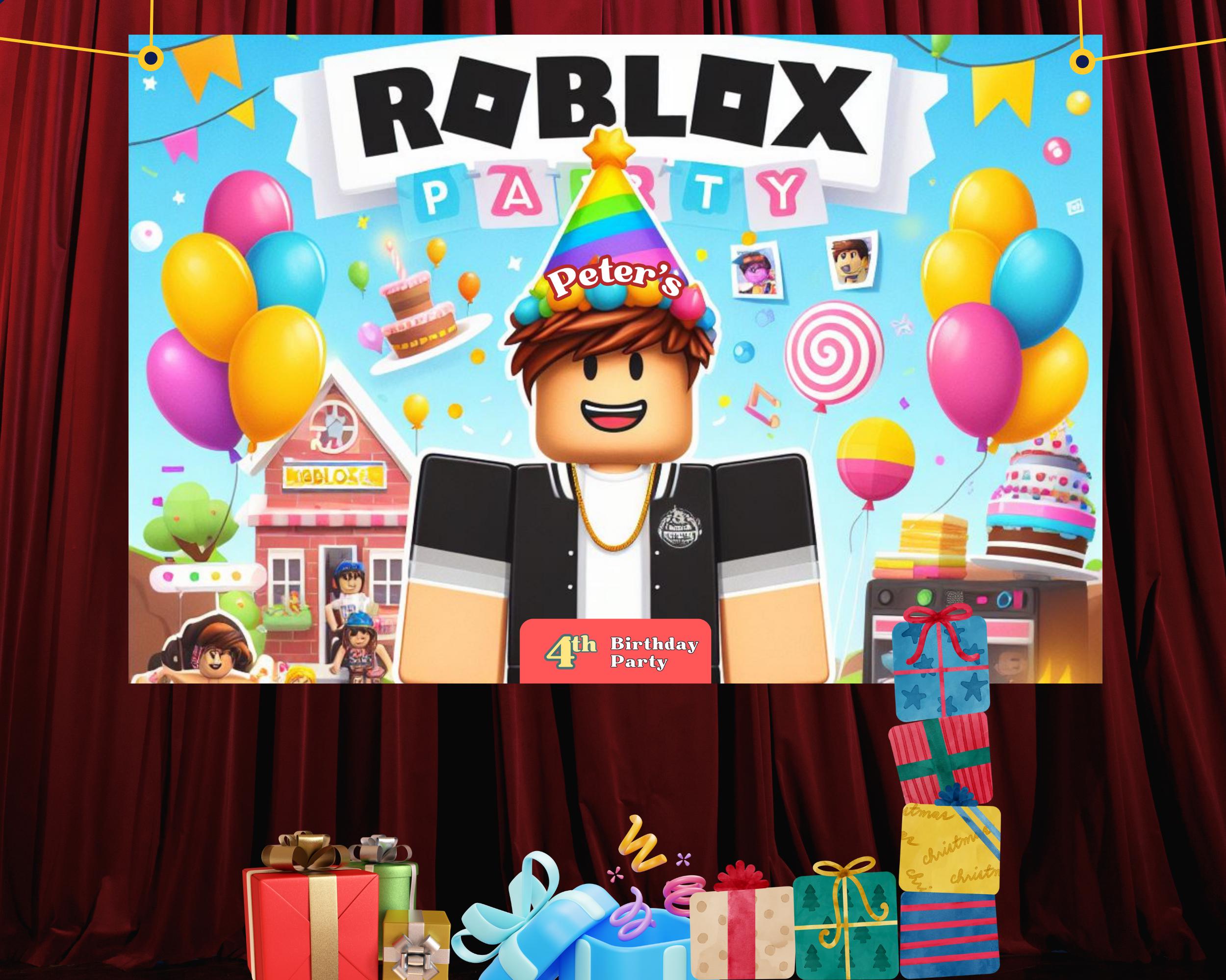 Roblox Party Banner Roblox Inspired Birthday Banner Roblox Themed Game ...
