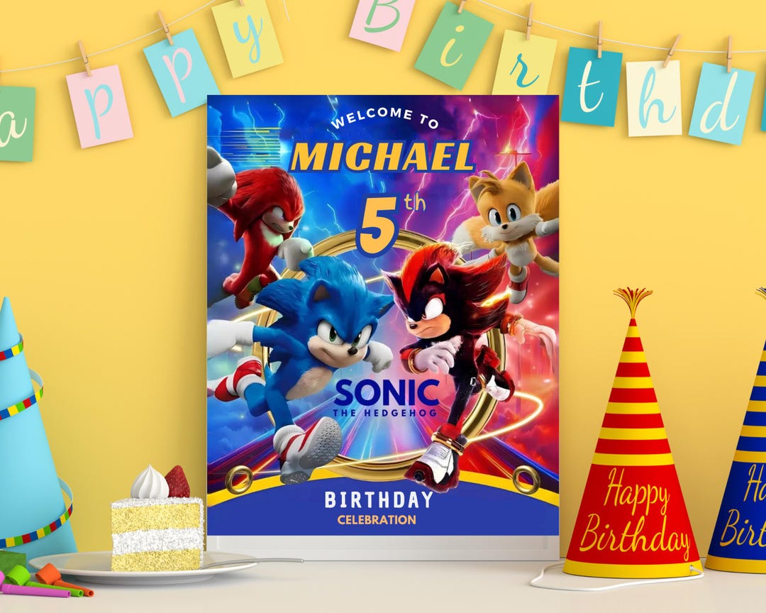 Sonic Welcome Birthday Card Instant Download Sonic the Hedgehog Welcome ...