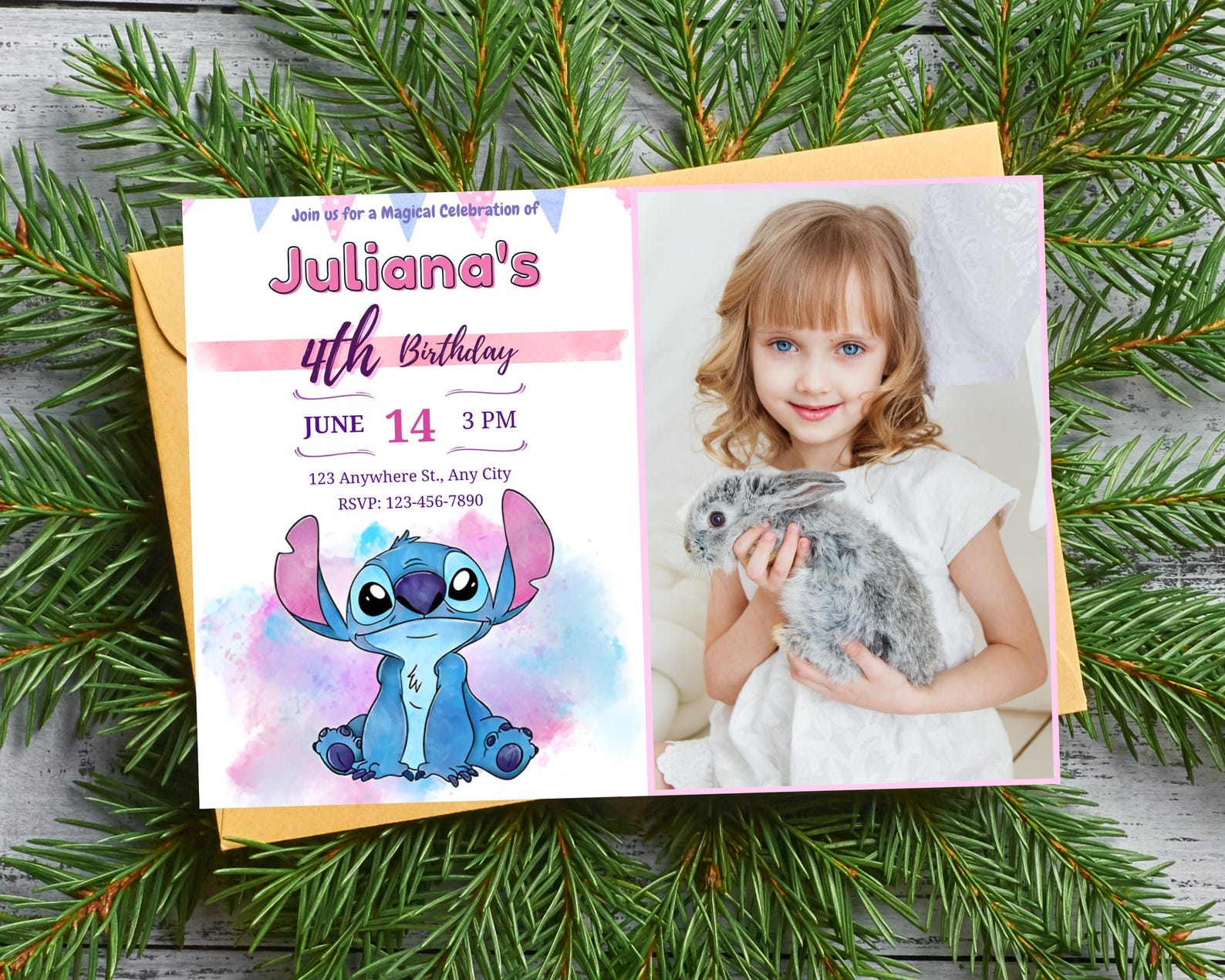 Lilo & Stitch Birthday Card Stitch Birthday Party Lilo Stitch Birthday ...