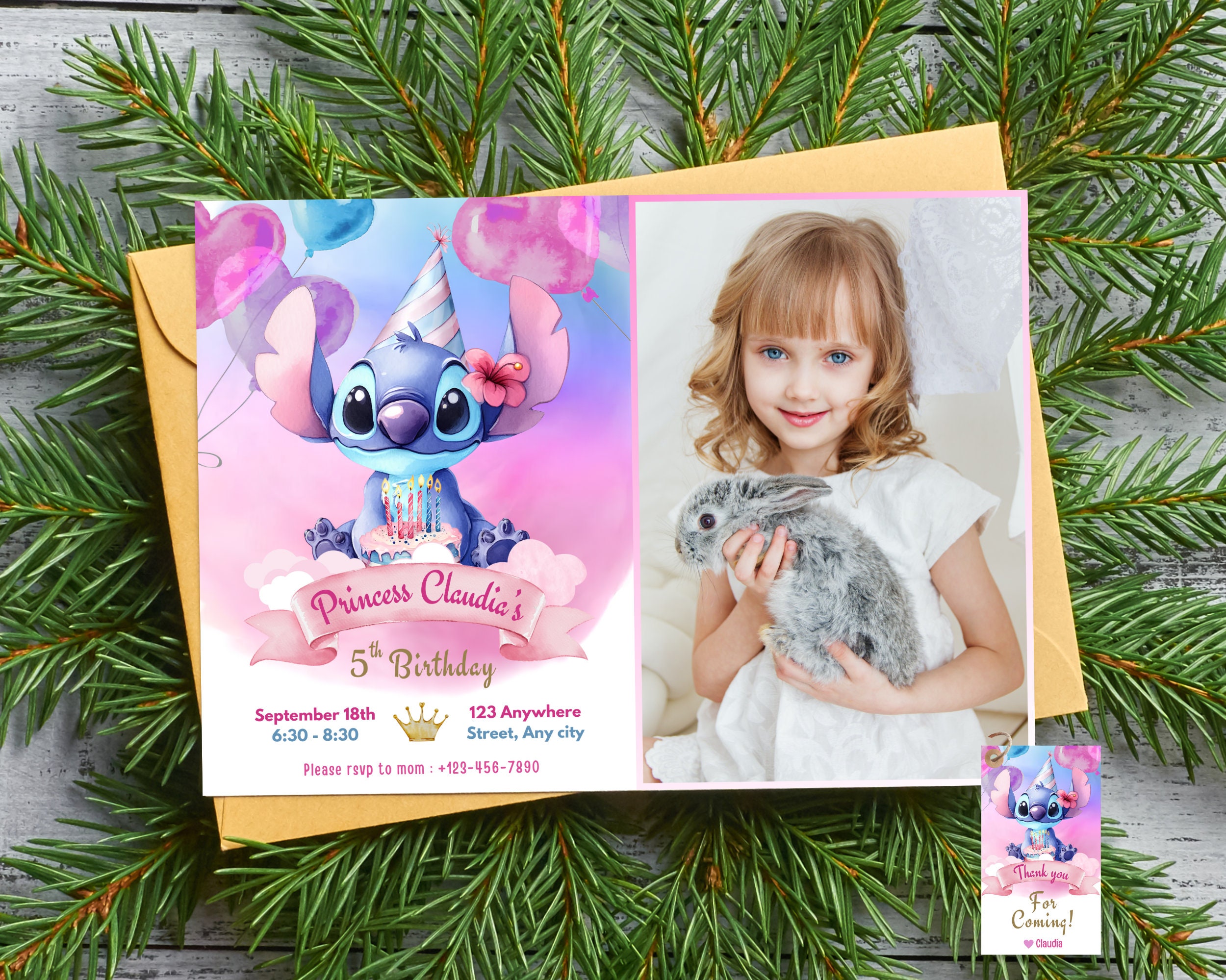 Personalized Stitch Birthday Invite Vibrant Lilo & Stitch Party ...