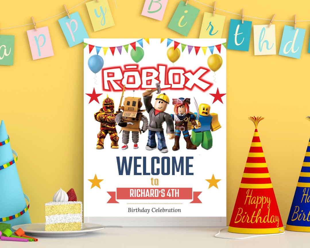 Roblox Themed Welcome Greeting Card Handcrafted Unique Party Invitation ...