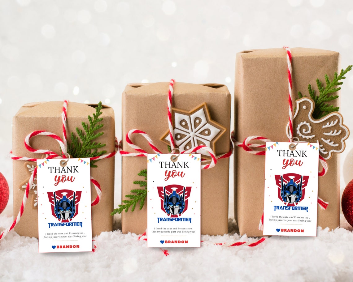 Transformers Birthday Tag Printable Transformers Thank You Tag Template ...