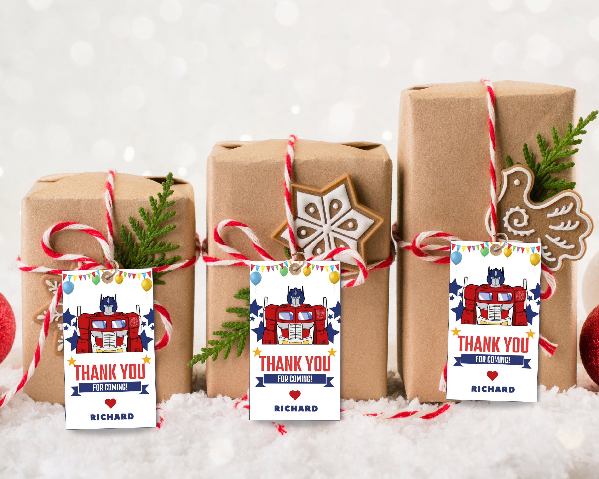 Transformers Optimus Prime Thank You Tag Transformers Gift Tags Autobot ...