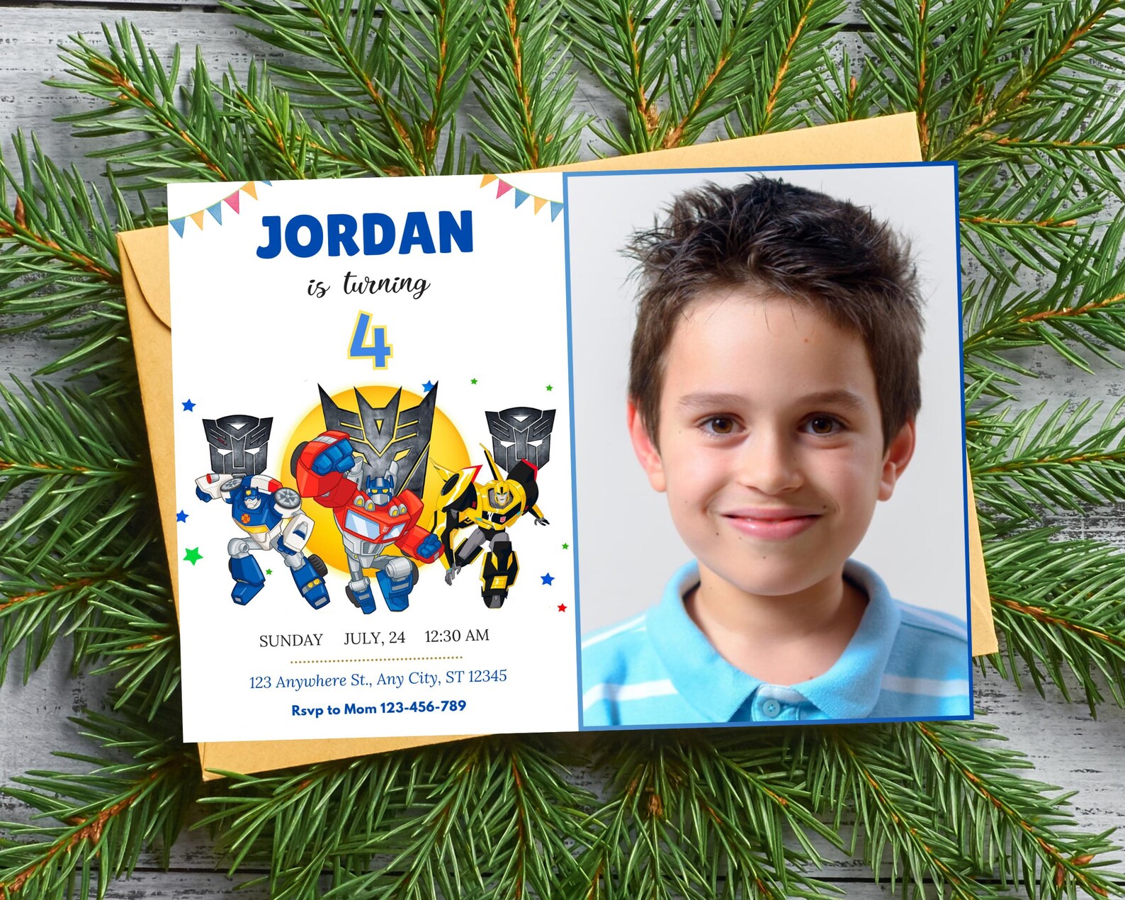 Editable Transformers Birthday Card Optimus Prime Transformers ...