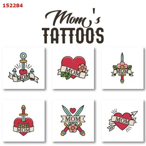 American Traditional Mom Heart Tattoo