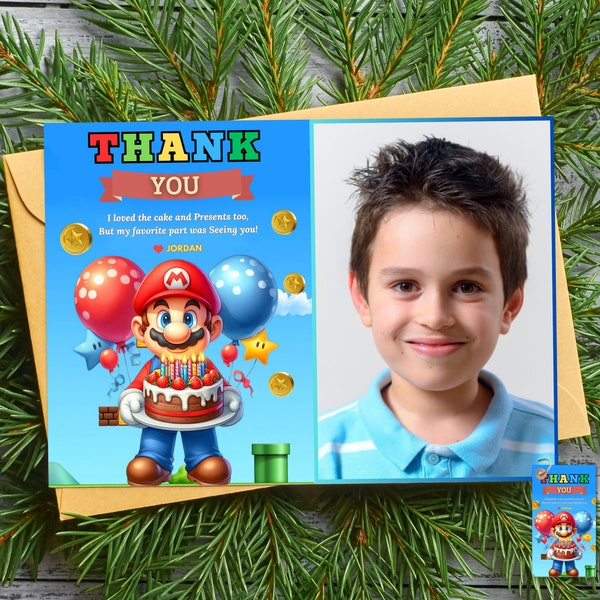 Mario Bros Thank You Card - Etsy