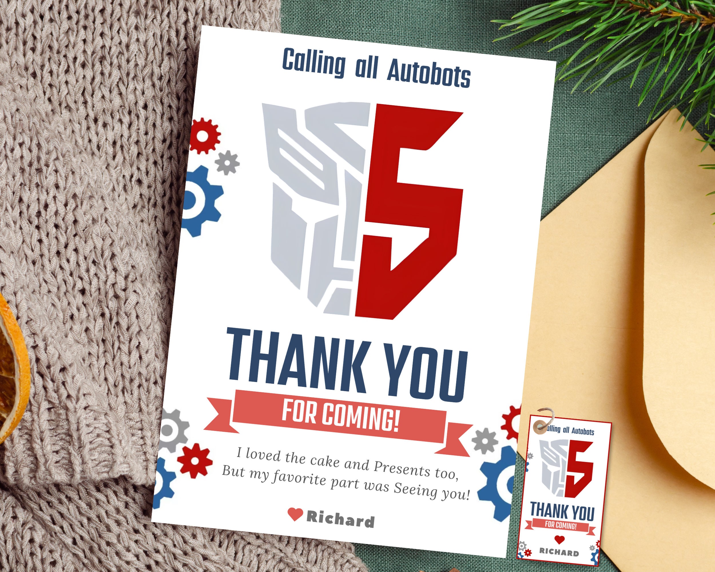 Transformers Thank You Cards Printable Transformers Thank You Notes ...