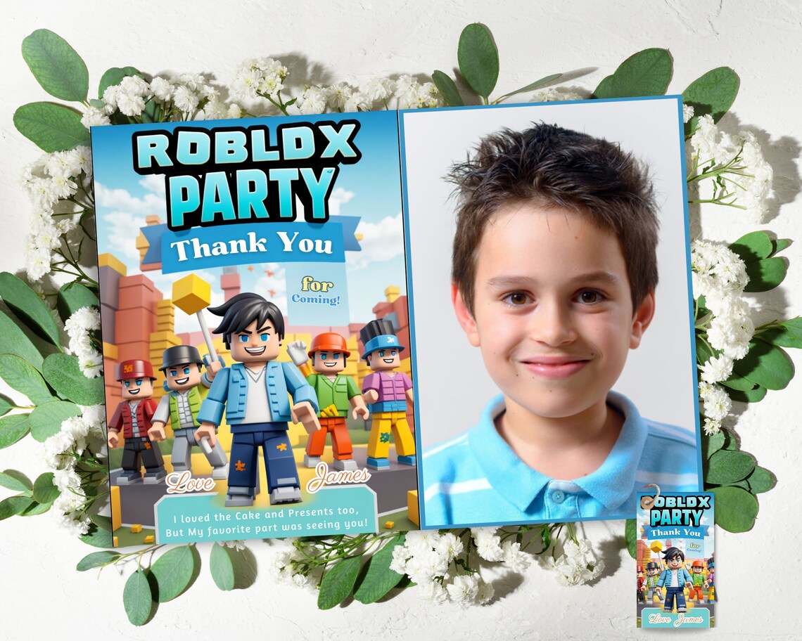 Roblox Invitation With Photo Roblox Birthday Photo Banner Roblox Photo ...