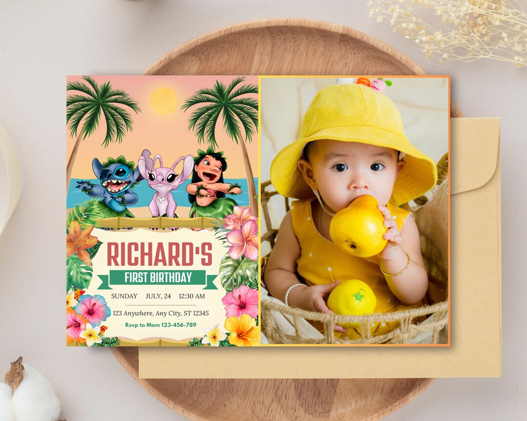 Personalized Lilo & Stitch Inspired Photo Display Stitch Birthday ...