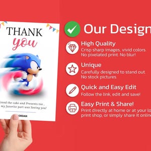 Sonic Themed Thank You Tags Sonic Inspired Thank You Tags Blue Hedgehog ...