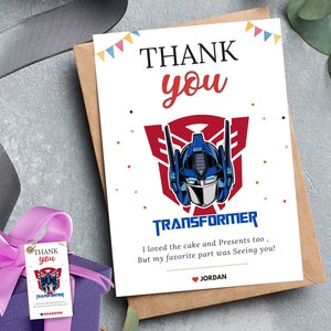 Transformers Birthday Tag Printable Transformers Thank You Tag Template ...