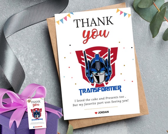 Transformers Thank You Cards