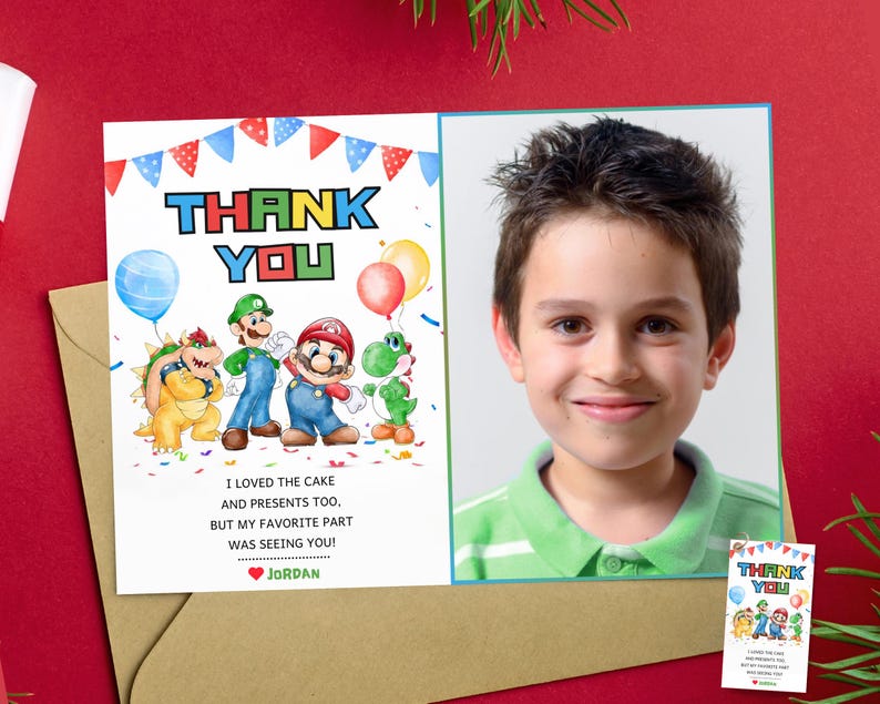 Editable Mario Thank You Tags Mario & Luigi Birthday Party Favor Labels ...