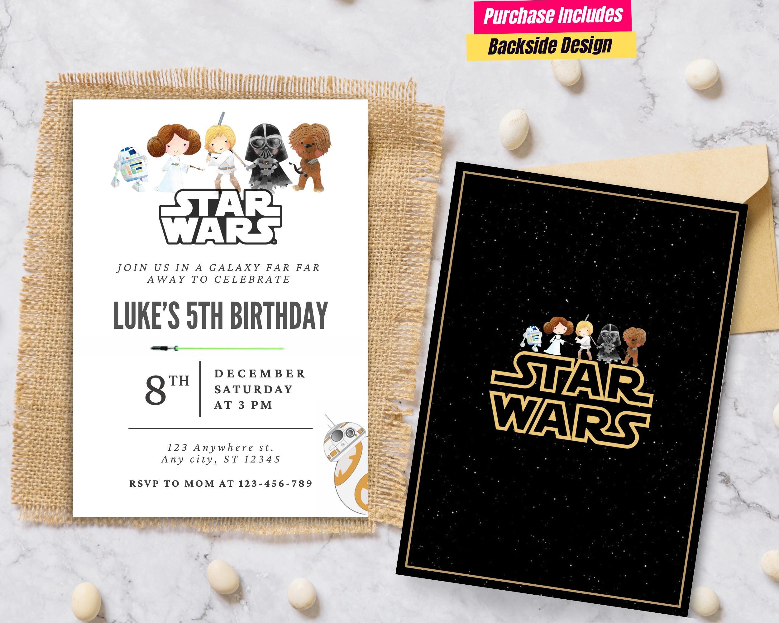 Galactic Star Wars Birthday Invitation Customizable Sci-fi Party Invite ...