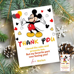 Mickey Mouse Thank You Cards Mickey Mouse Themed Party Favors Mickey ...