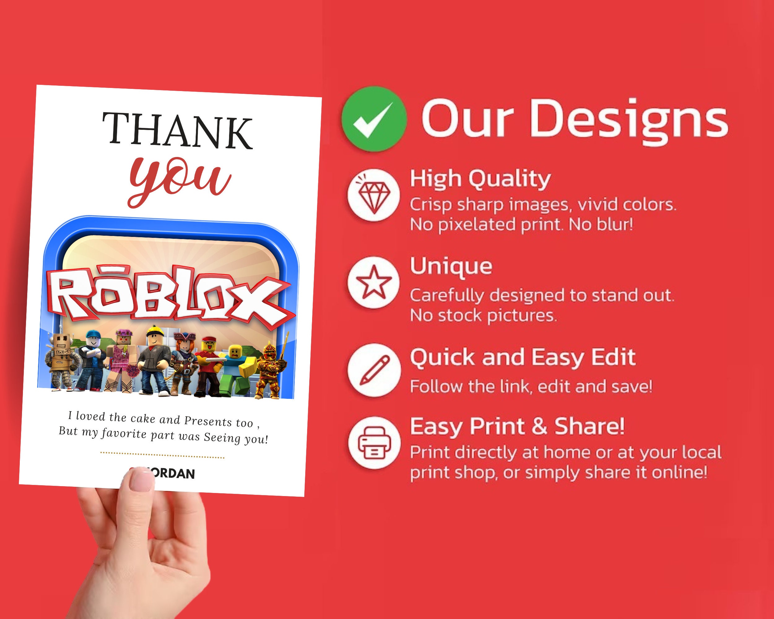 Roblox Themed Gift Tags Gamer Present Labels Roblox Gift Tags Ideal for ...