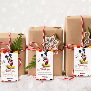 Mickey Mouse Birthday Tag Printable Mickey Thank You Tag Template ...