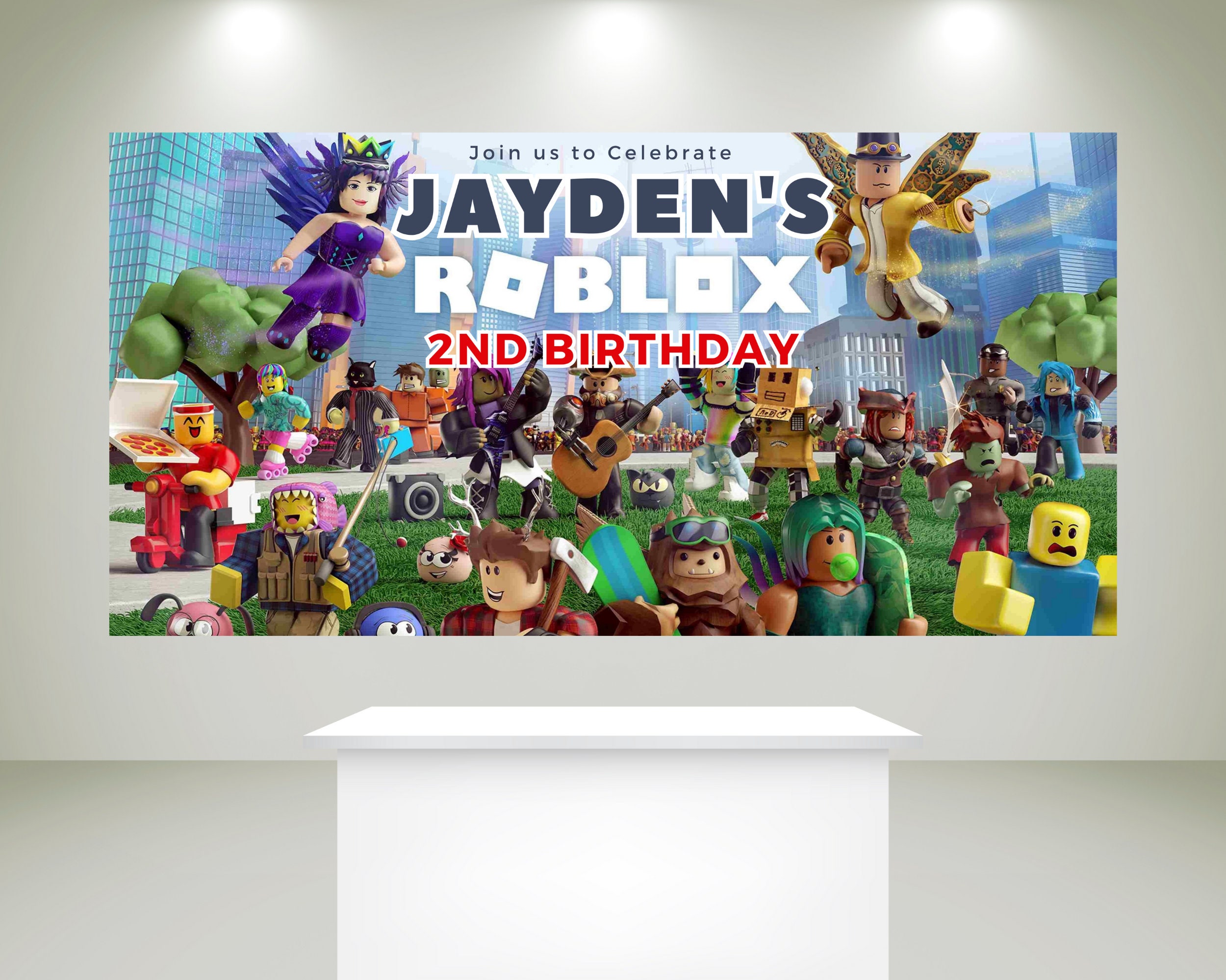 Roblox Banner Roblox Kids Birthday Personalised Banner Personalised ...