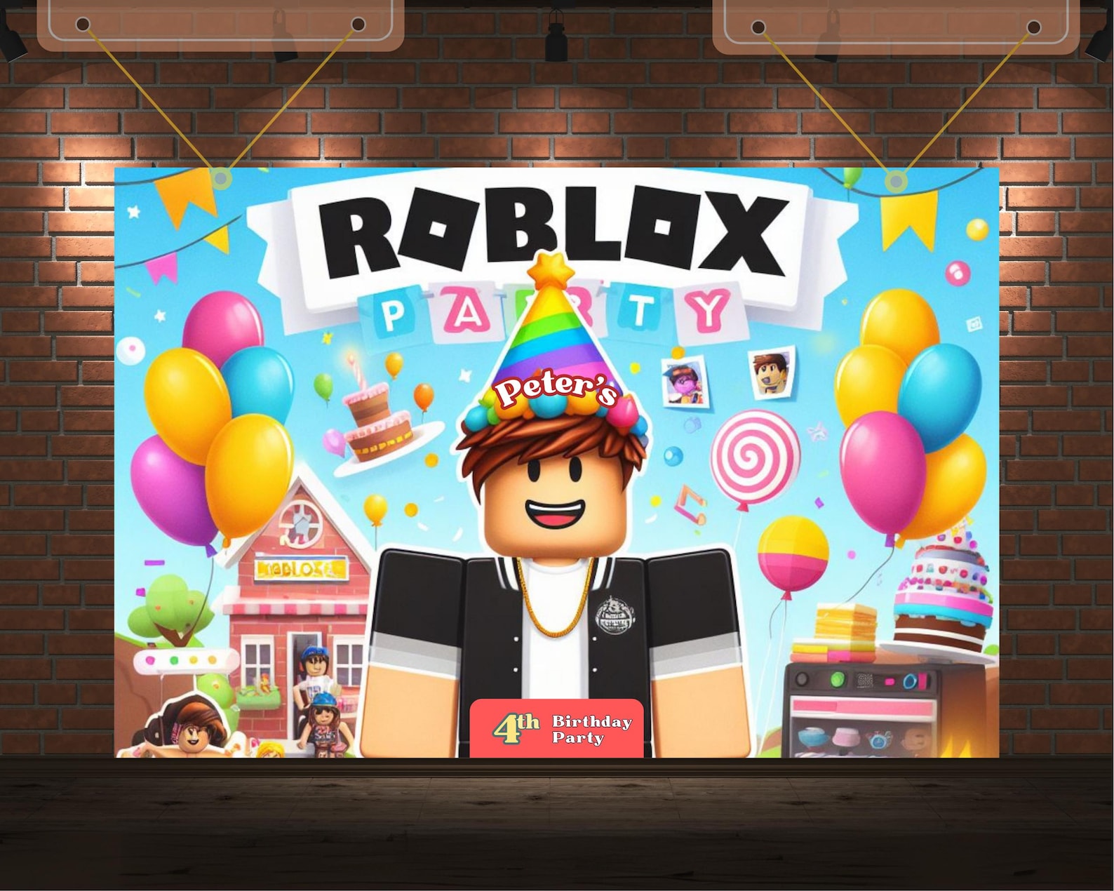 Roblox Party Banner Roblox Inspired Birthday Banner Roblox Themed Game ...