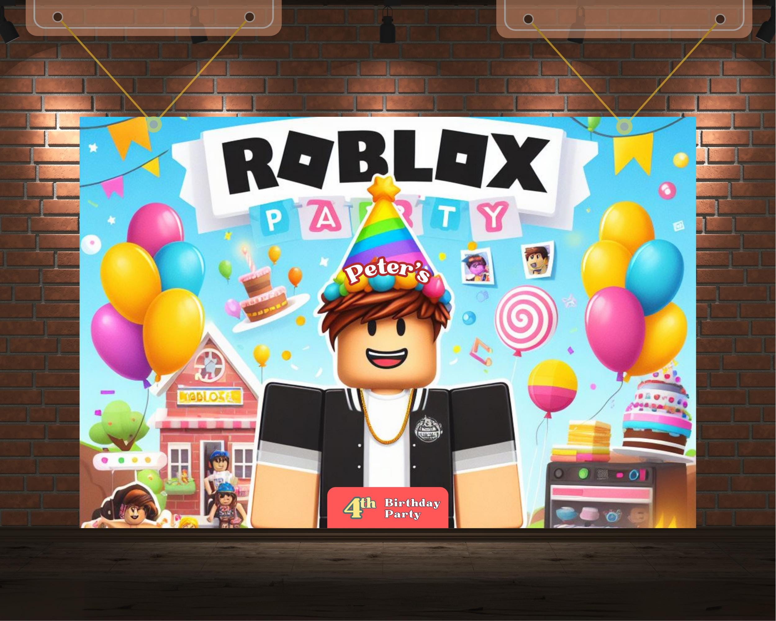 Roblox Party Banner Roblox Inspired Birthday Banner Roblox Themed Game ...