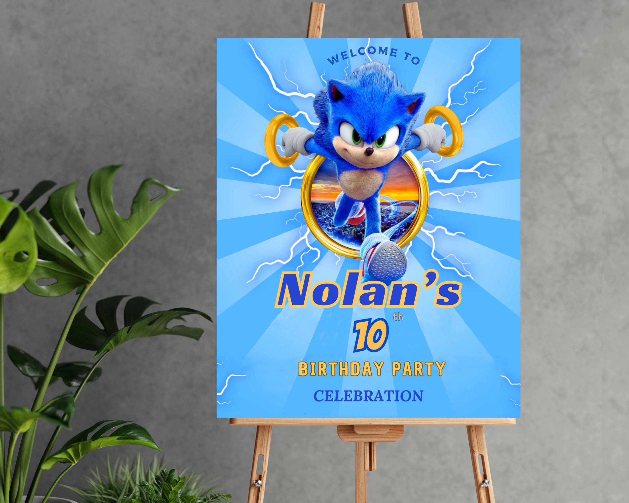 Sonic Welcome Birthday Card Instant Download Sonic the Hedgehog Welcome ...