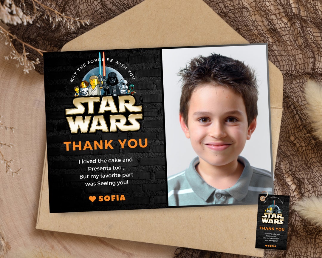Starwars Thank You Photo Card Star Wars Picture Thankyou for Coming to ...