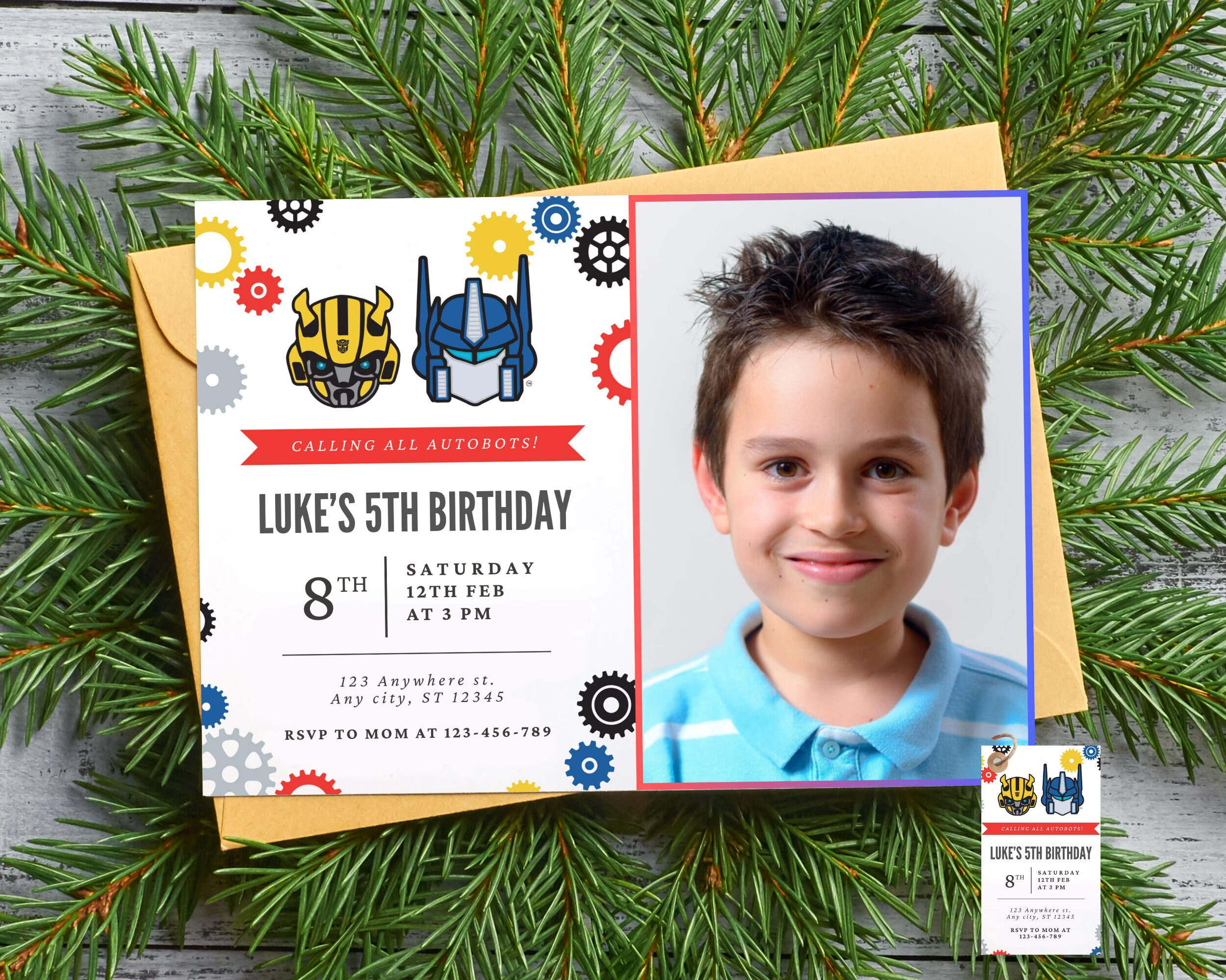 Transformer Invitation Optimus Prime Design Bumblebee Autobot Theme ...