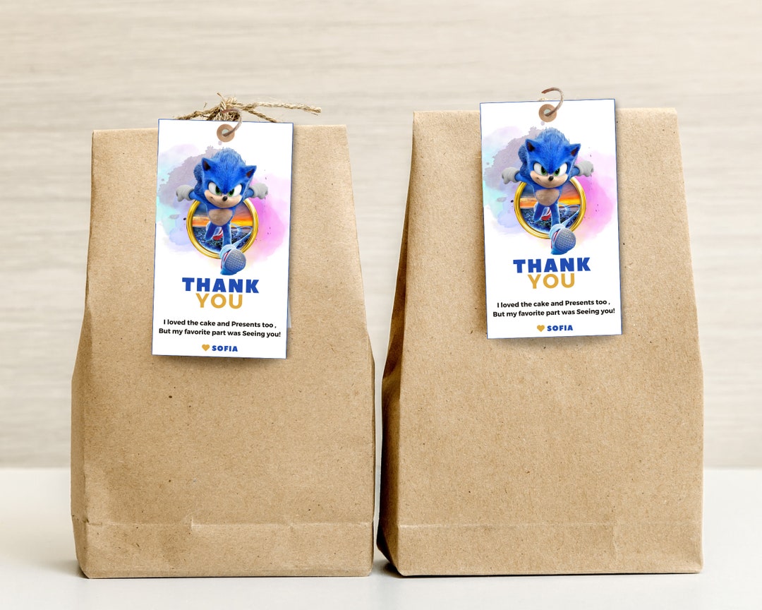 Gamer Gift Tag Sonic Thank You Tag Instant Download Sonic the HEDGEHOG ...