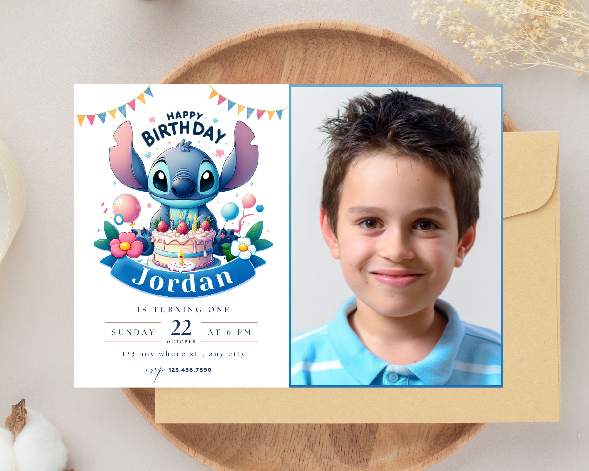 Editable Stitch Birthday Invitation Template Stitch Birthday Invite ...