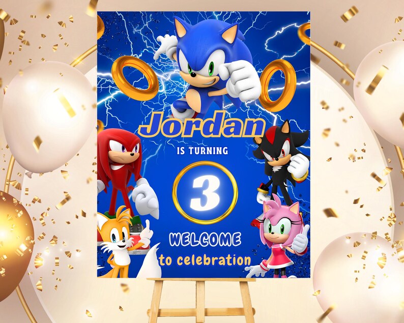 Sonic Birthday Welcome Sign Instant Download Sonic the Hedgehog Welcome ...