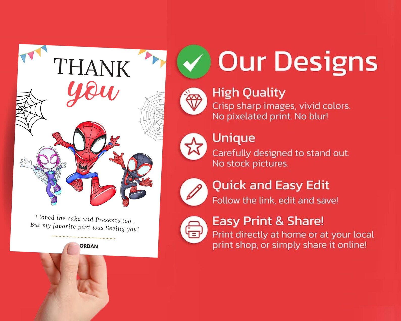 Spidey and His Amazing Friends Gift Tags Spidey Thank You Tags ...