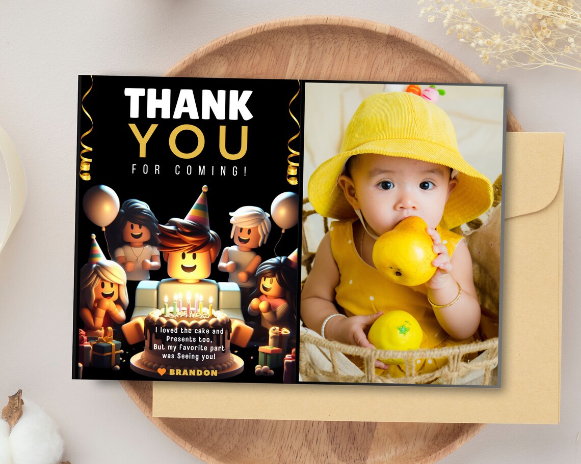 Roblox Themed Thank You Cards Roblox Gamer Appreciation Cards Roblox ...