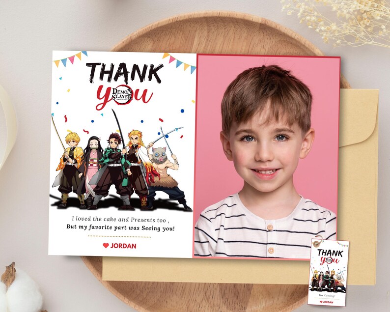 Anime Demon Slayer Thank You Cards Anime Inspired Appreciation Notes ...