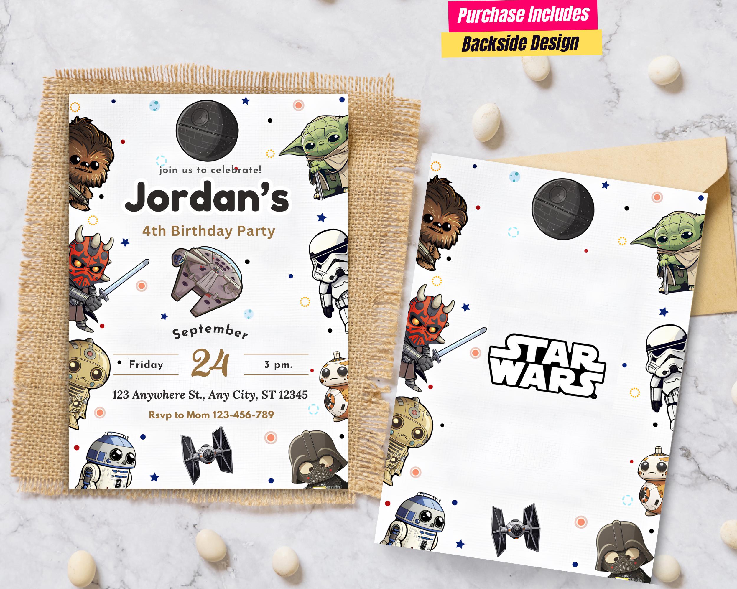 Special Star Wars Party Invitation Starwars Birthday Custom Star Wars ...