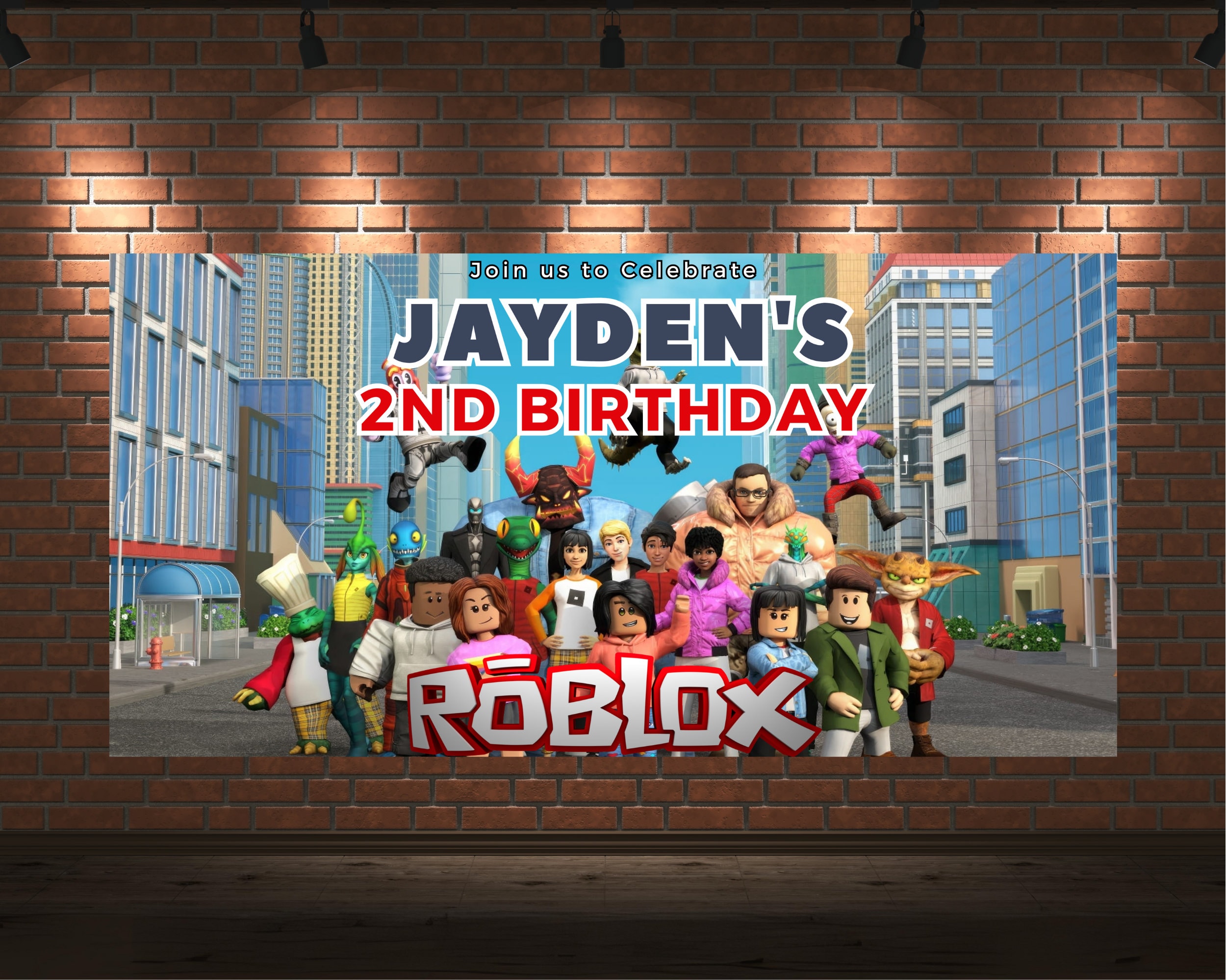 Roblox Banner Roblox Kids Birthday Personalised Banner Personalised ...