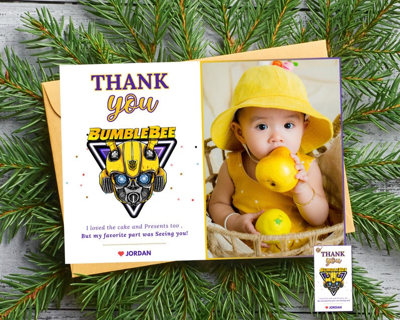 Transformers Bumblebee Thank You Card Bumble Bee Transformers Thank You ...