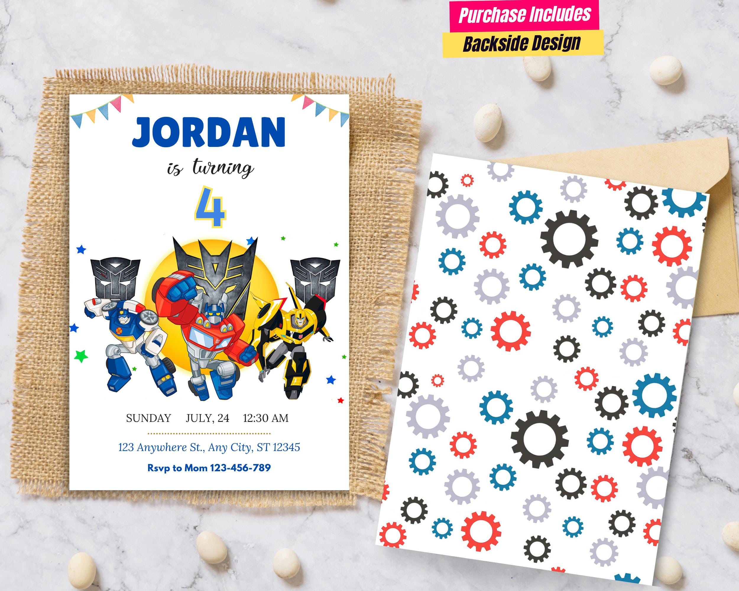 Editable Transformers Birthday Card Optimus Prime Transformers ...