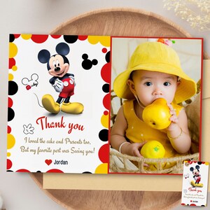 Mickey Mouse Birthday Tag Printable Mickey Thank You Tag Template ...