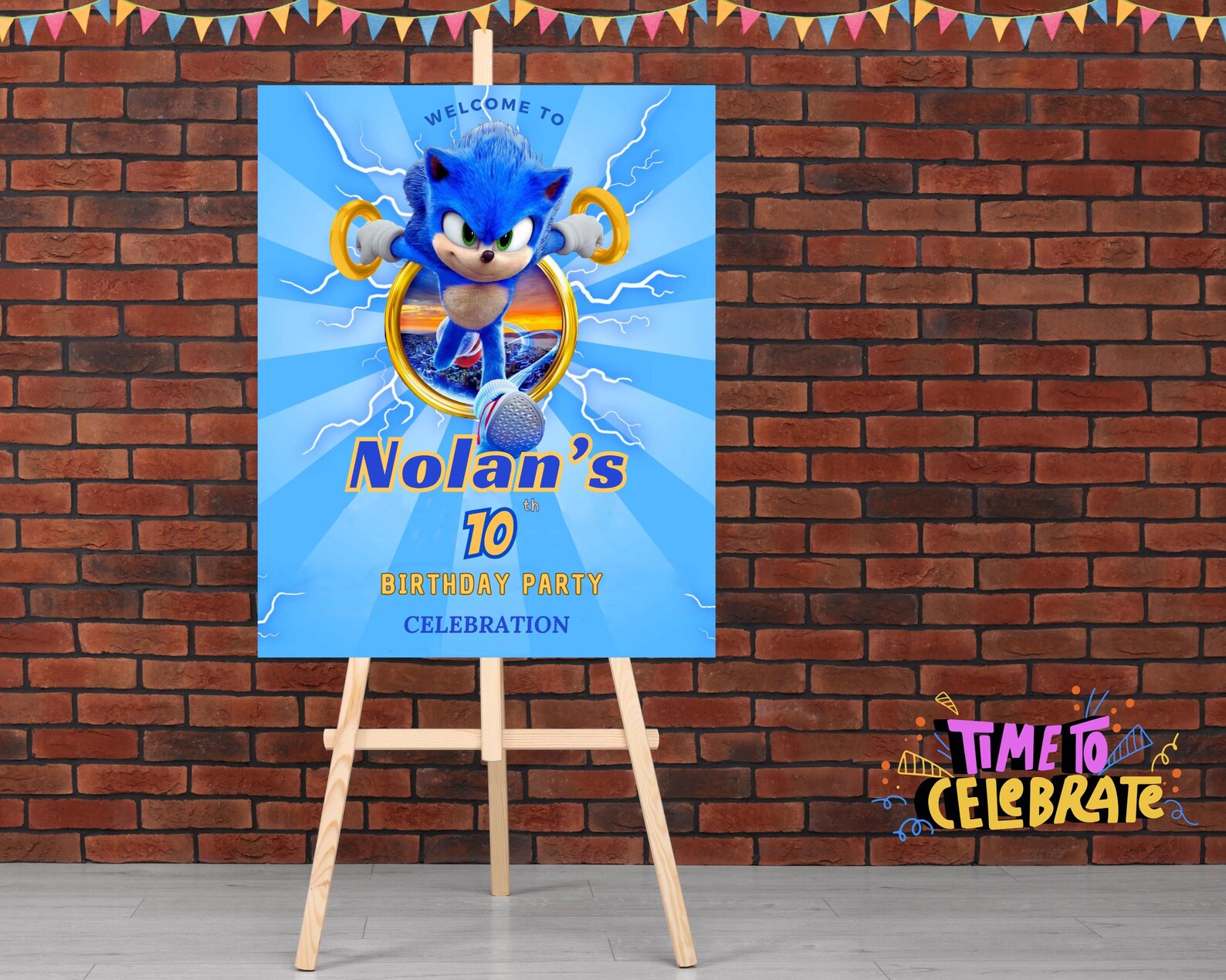 Sonic Welcome Birthday Card Instant Download Sonic the Hedgehog Welcome ...