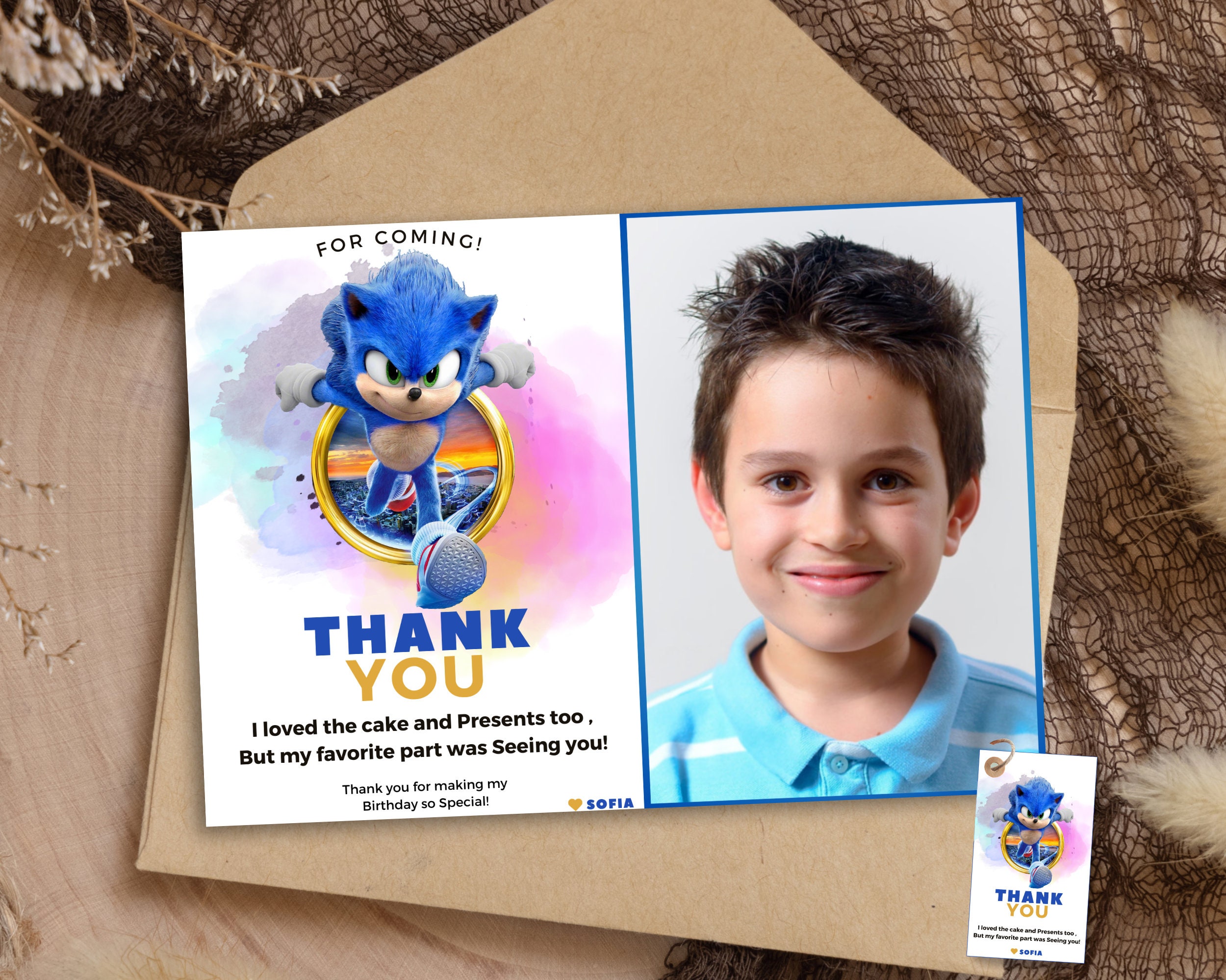 Gamer Gift Tag Sonic Thank You Tag Instant Download Sonic the HEDGEHOG ...