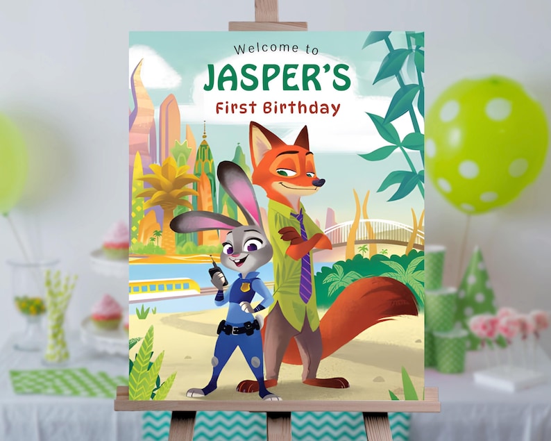 Zootopia Welcome Sign Zootopia Birthday Party Zootopia 2 Birthday Sign ...