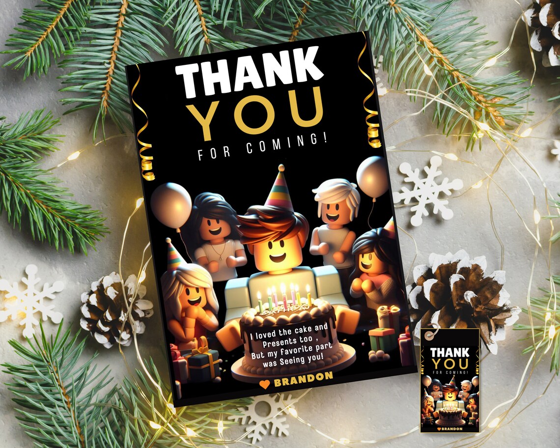 Roblox Themed Thank You Cards Roblox Gamer Appreciation Cards Roblox ...