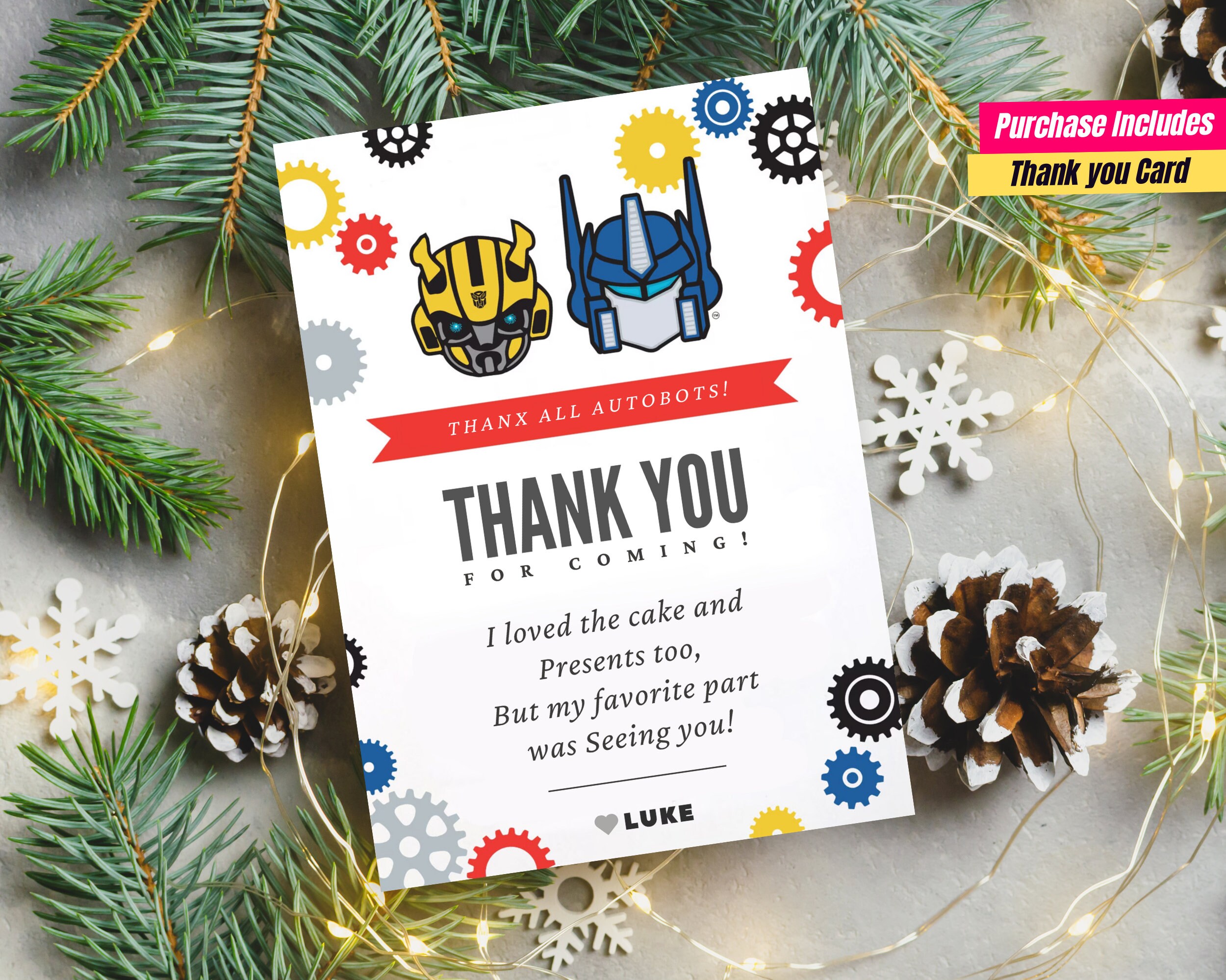 Transformer Invitation Optimus Prime Design Bumblebee Autobot Theme ...