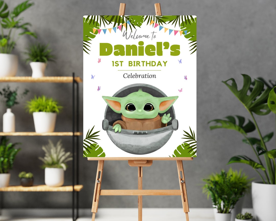 Star Wars Baby Yoda Welcome Sign Grogu Star Wars Welcome Board Star ...