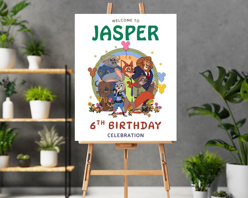 Zootopia Welcome Sign Zootopia Birthday Party Zootopia 2 Birthday Sign ...