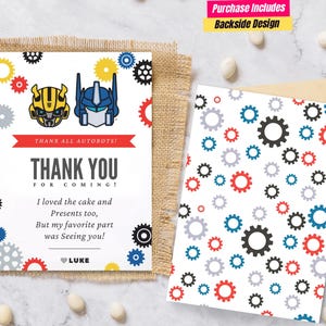 Transformers Optimus Prime Thank You Card Transformer Thank You Card ...