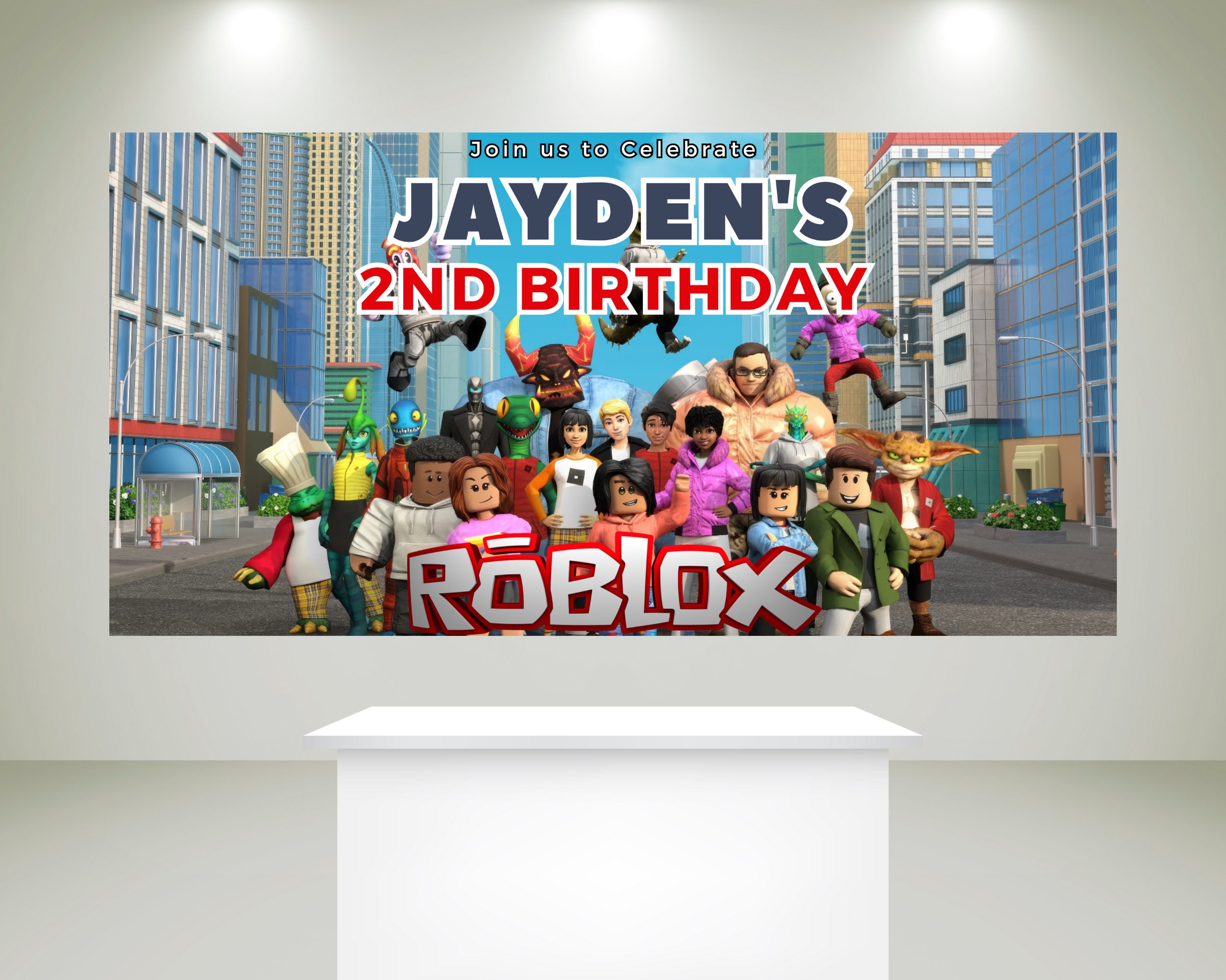 Roblox Banner Roblox Kids Birthday Personalised Banner Personalised ...