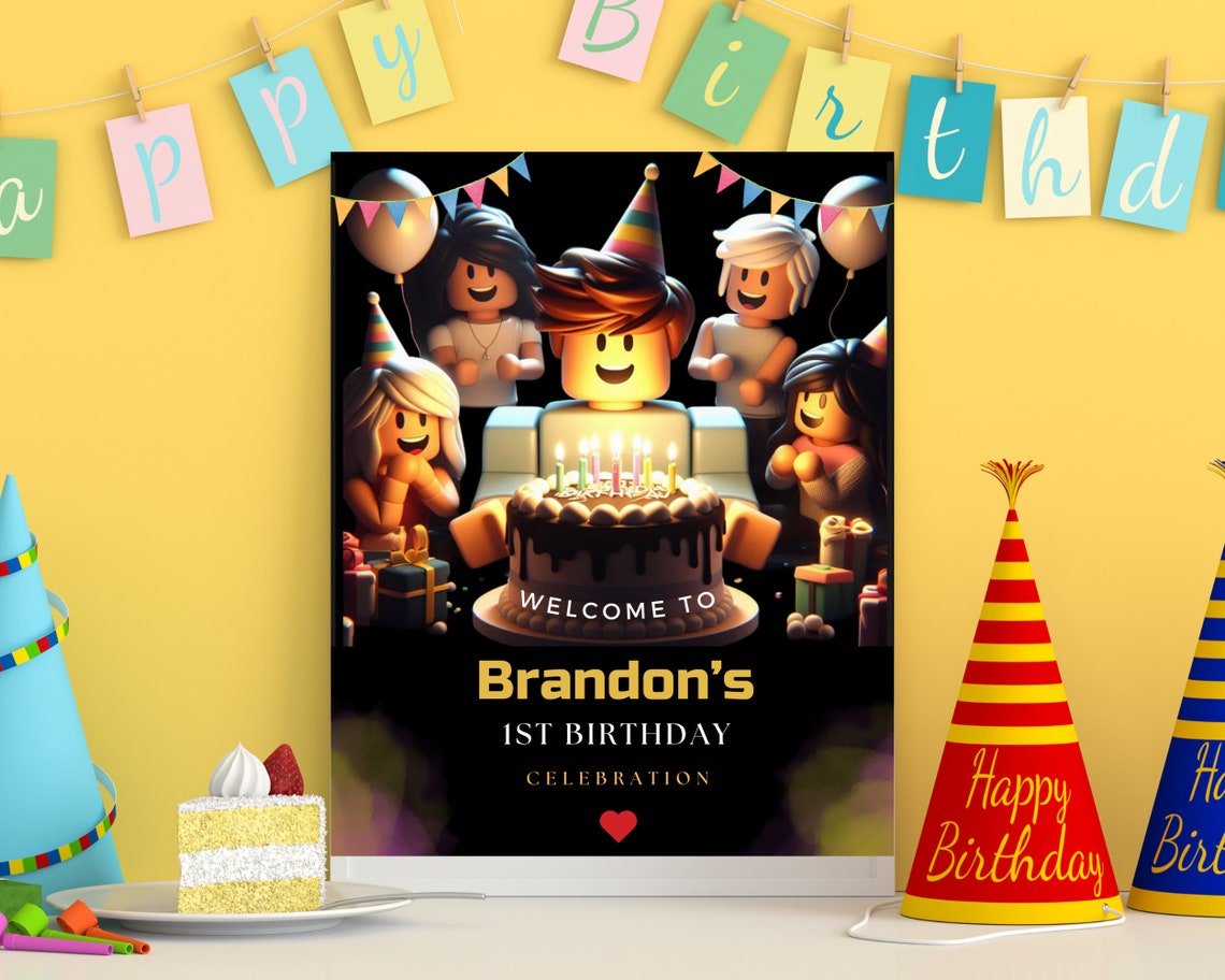 Roblox Welcome Sign Themed Parties and Events Roblox Welcome Poster for ...