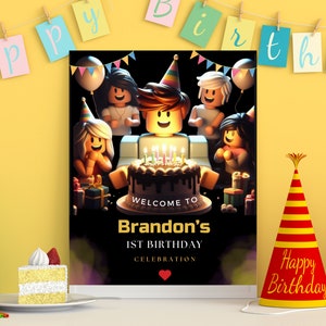 Roblox Welcome Sign Roblox Theme Party Roblox Welcome Poster Roblox ...